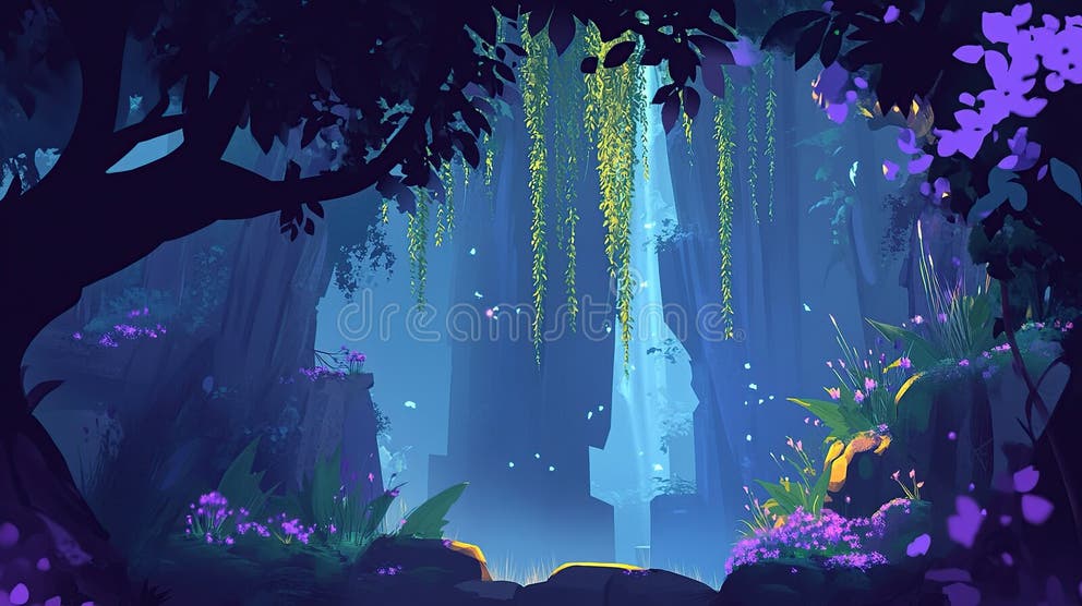 Enchanting Waterfall Hidden Deep within a Mystical Jungle Stock Photo ...