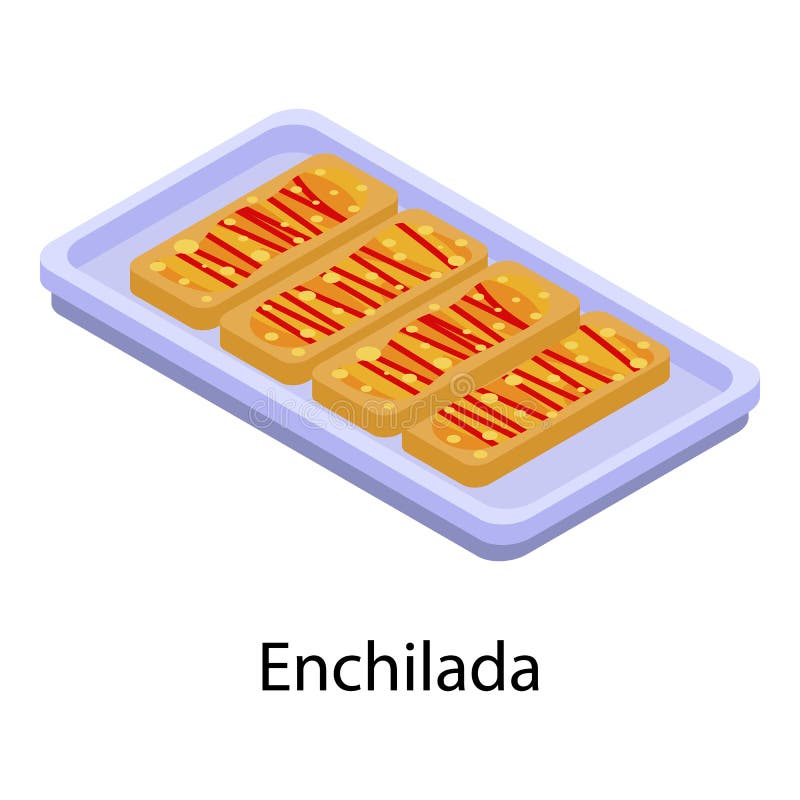 Enchilada Icon, Isometric Style Stock Vector - Illustration of isolated ...