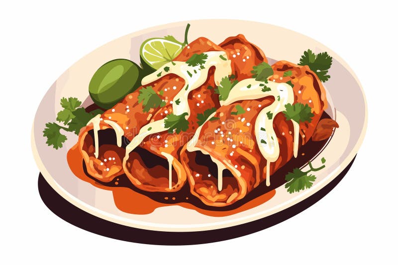 Enchiladas Vector Flat Minimalistic Isolated Vector Style Illustration Stock Vector ...