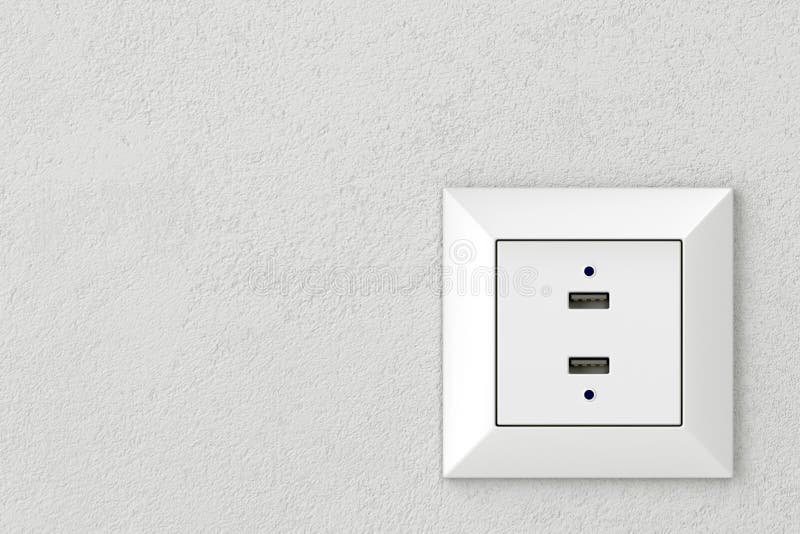 Enchufe De Pared Con Puertos Usb Stock de ilustración - Ilustración de ...