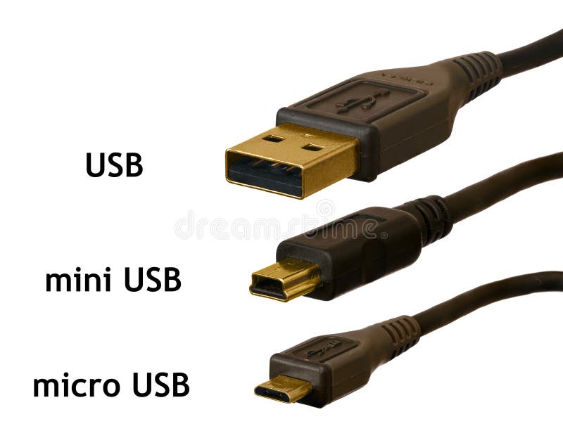 Enchufes Micro, Mini Y Estándar Del USB Comparados Imagen de archivo ...