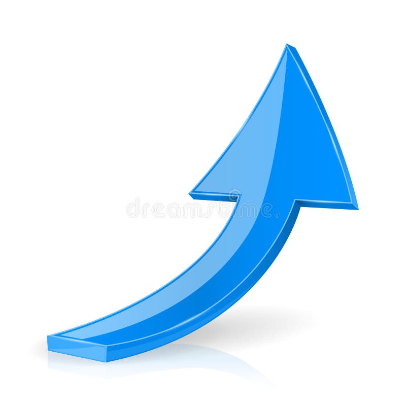 ENCIMA De La Flecha Azul 3d Icono Brillante De La Web Ilustración del ...