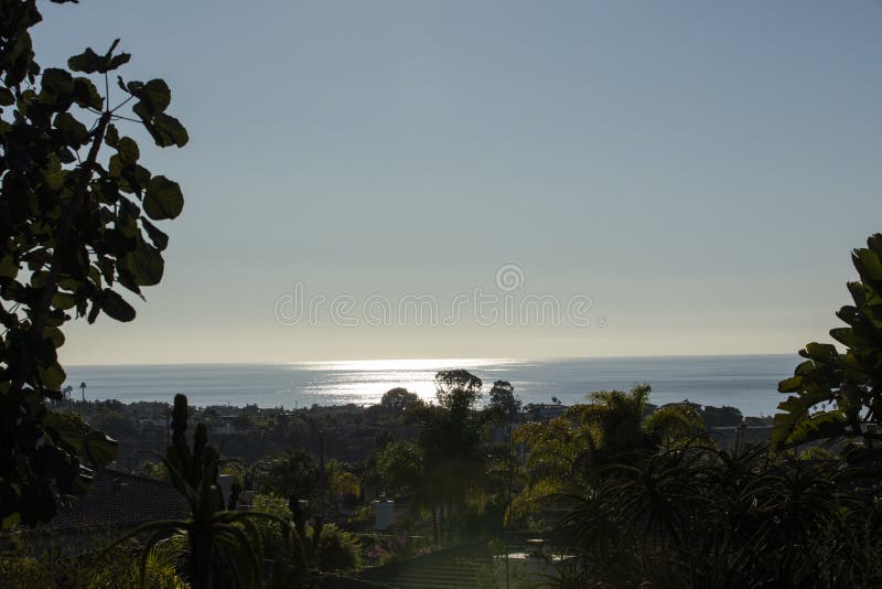 Encinitas Sunset stock photo. Image of trees, waves, blue - 1260578