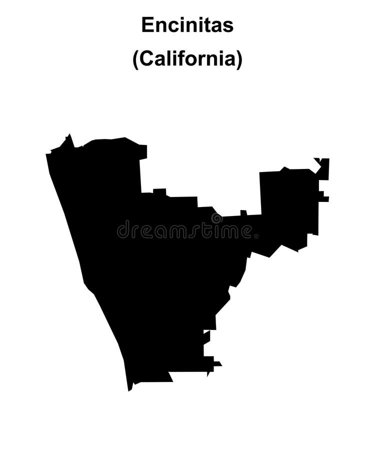 Encinitas outline map stock vector. Illustration of boundaries - 356993266