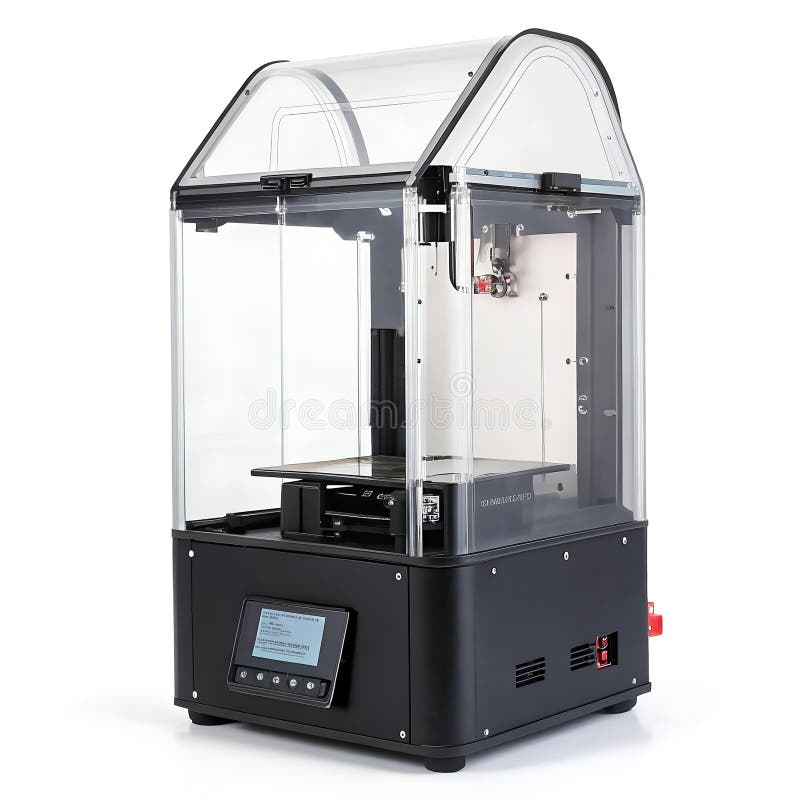 Enclosed 3D Printer Isolated on White Background Stock Illustration ...