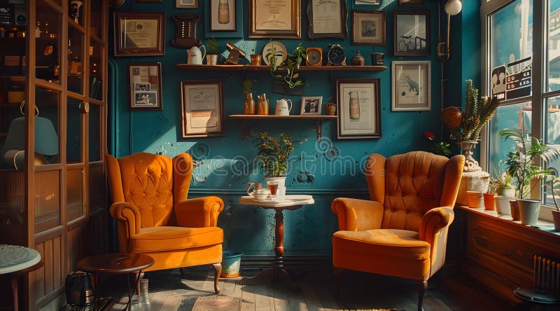 Enclosed Elegance: a Cozy and Comfortable Vintage Seating Area Stock ...