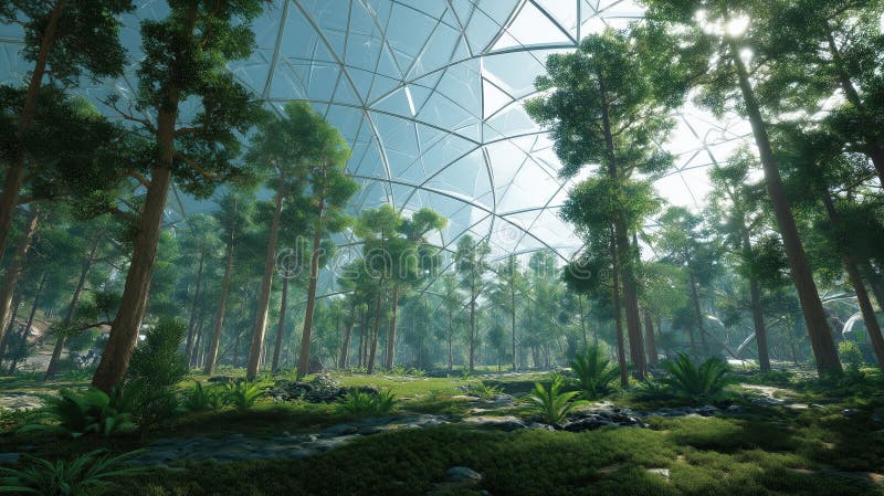 Enclosed Forest Biosphere GenerativeAI Stock Photo - Image of famous ...