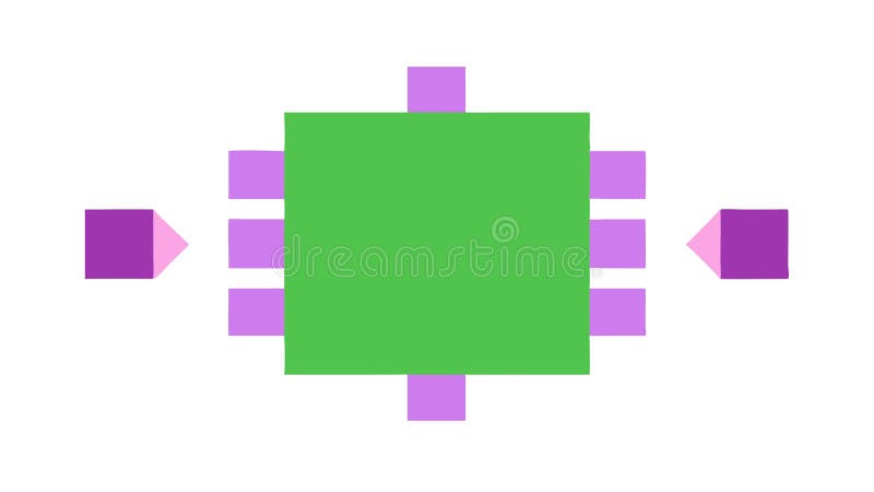 Enclosed Square with Purple Elements, Abstract Data Module, Vector ...
