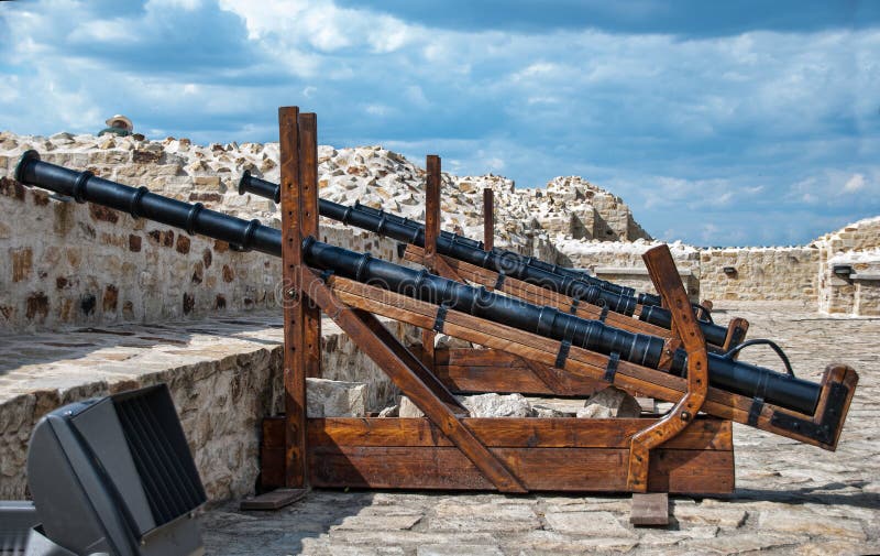 Enclosure Wall with Protective Cannons, Medieval Fortress of the Stock ...