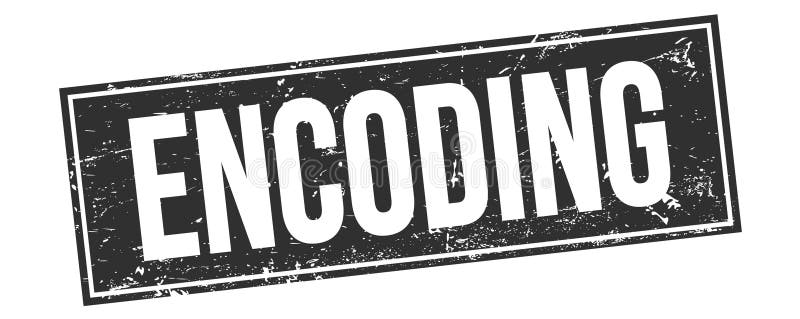 ENCODING Text on Black Grungy Rectangle Stamp Stock Illustration ...