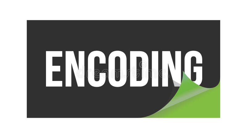 ENCODING Text Written on Black Green Sticker Stock Illustration ...