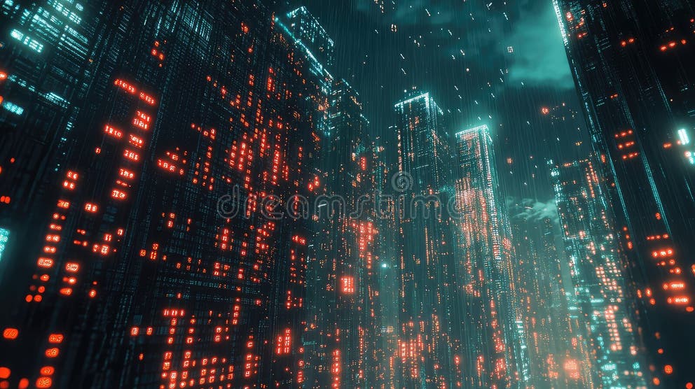 Encoding Transforming Binary Code Stock Illustration - Illustration of implementation ...