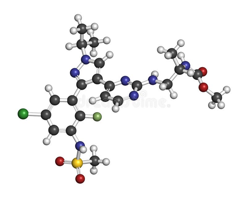 Encorafenib Melanoma Drug Molecule. Skeletal Formula. Stock ...