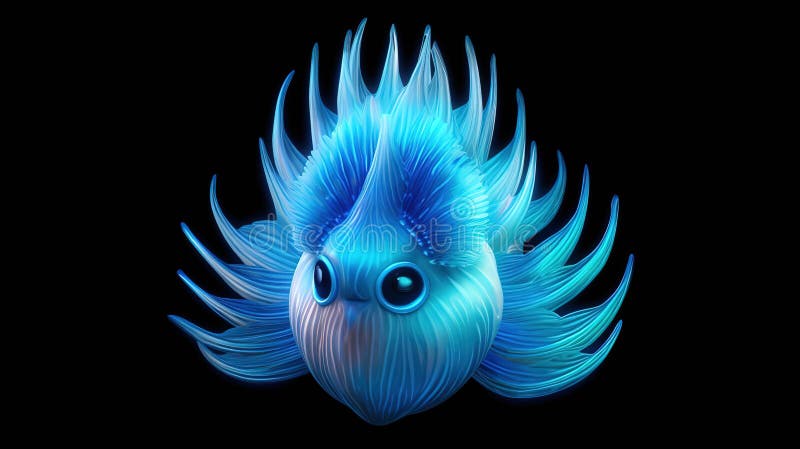 Small Blue Glowing Nocturnal Creature Stock Illustration - Illustration ...