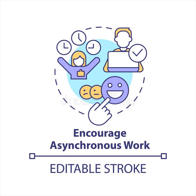 Encourage Asynchronous Work Concept Icon Stock Vector - Illustration of ...
