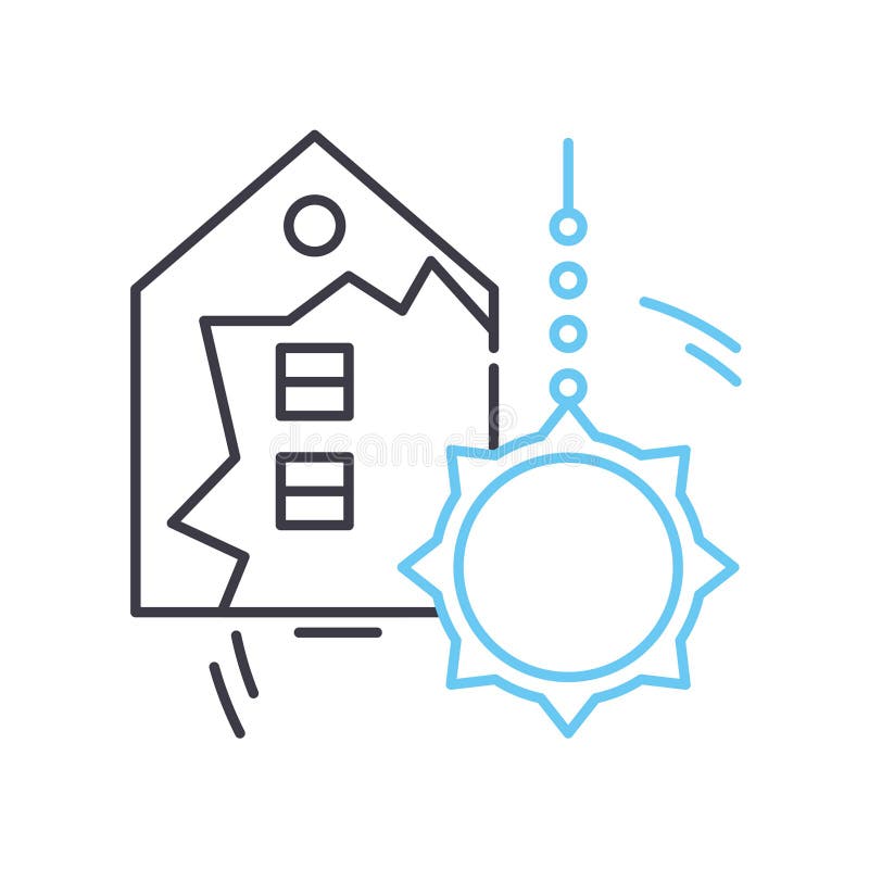 Encroachment Line Icon, Outline Symbol, Vector Illustration, Concept ...