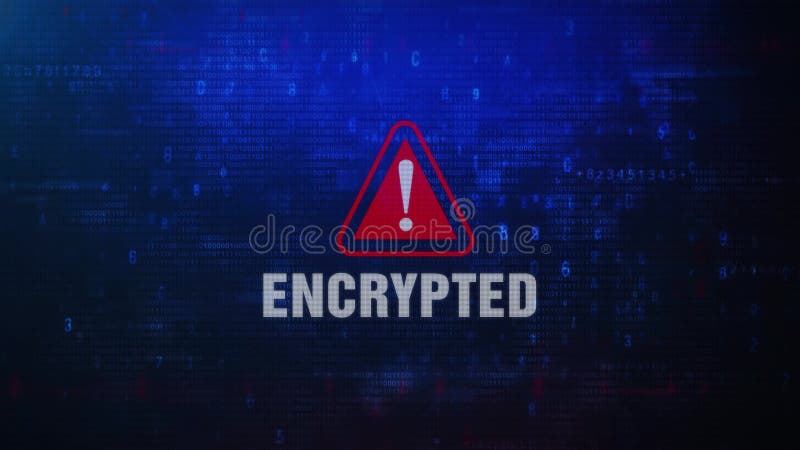 Encrypted Alert Warning Error Message Blinking on Screen . Stock ...