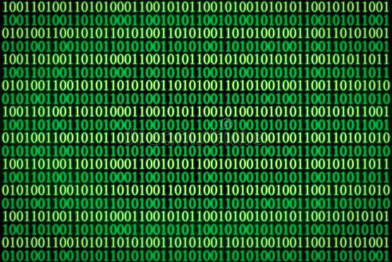 Encrypted Binary ASCII Computer Code on Black Background. Green Binary ...