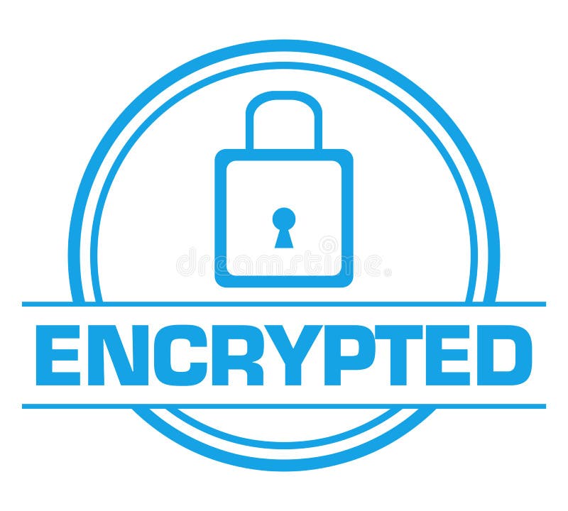 Encrypted Blue Circular Badge Style Stock Illustration - Illustration ...
