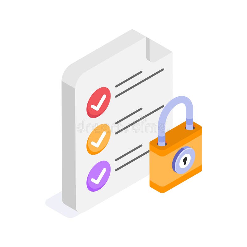 Encrypted Checklist Ensuring Task Completion with Secure Access Stock ...