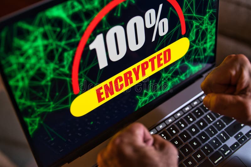 Encrypted computer stock photo. Image of attacks, extortion - 223766384