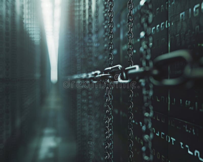 Encrypted Data Chained Together for Transparency Stock Illustration ...