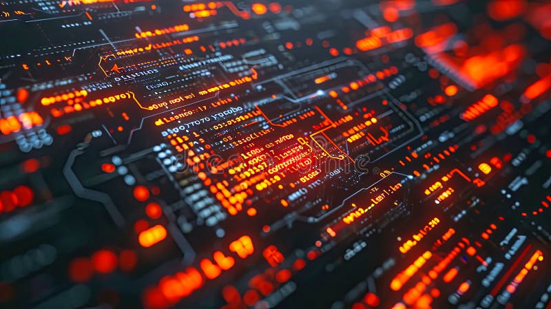 Encrypted Data Futuristic Digital Holographic Cyber Stock Photo - Image ...