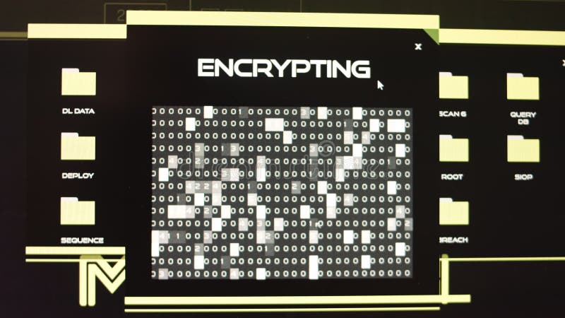 Encrypted Data Process Visual, Symbols. Numbers and Letters ...