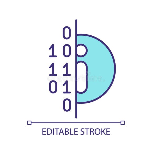 Encrypted Data RGB Color Icon Stock Vector - Illustration of language ...