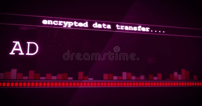 Encrypted Data Transfer Animation Over Red and Purple Bar Graph Stock Footage - Video of ...