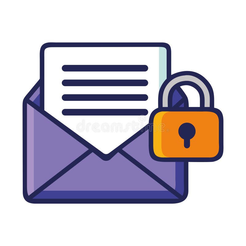 Encrypted Email Icon stock vector. Illustration of cybersecurity ...