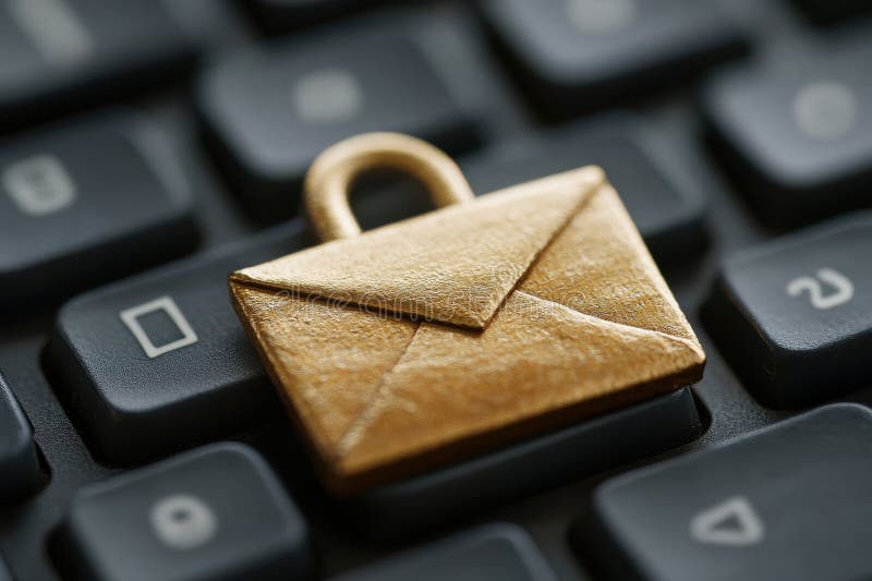 Encrypted Email Security Concept on Keyboard Stock Illustration ...