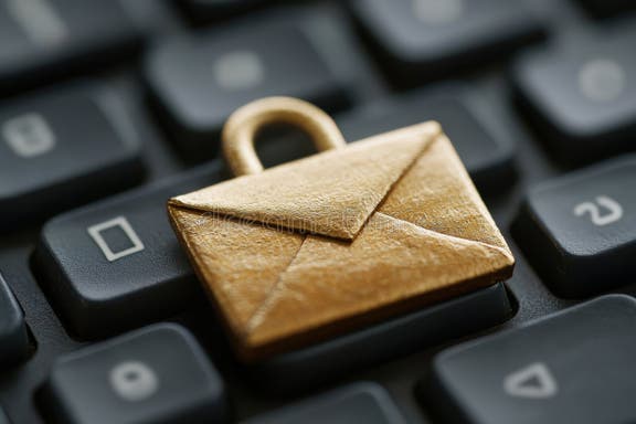 Encrypted Email Security Concept on Keyboard Stock Illustration ...