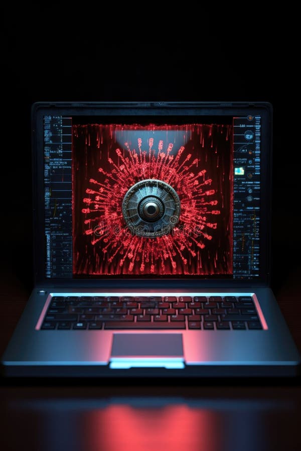 Encrypted Email Symbol on a Computer Screen Stock Illustration ...