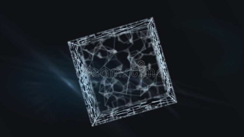 Virtual Matrix Video Background. Encrypted Emitting Particles Connected ...
