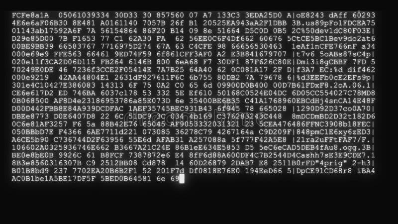 Encrypted Fast Long Scrolling Programming Security Hacking Code Data Flow Stream On Red Display