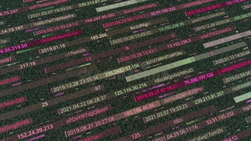 Encrypted Fast Scrolling Hacking Code Data Flow On A Display Seamless