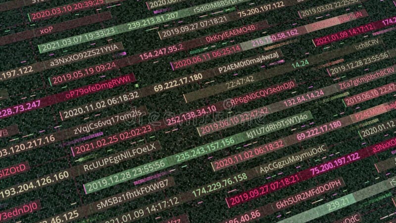 Encrypted Fast Scrolling Hacking Code Data Flow On A Display Seamless