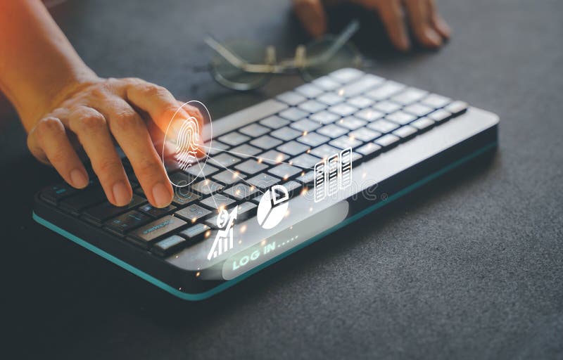 Encrypted Login To the Computer. Online Financial Transactions ...