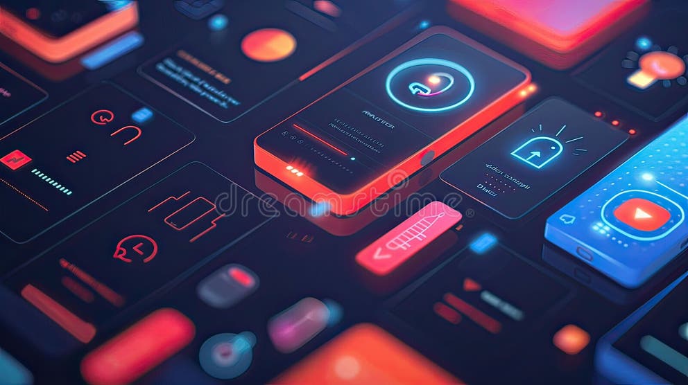 Encrypted Messaging App Interface Design Stock Illustration ...