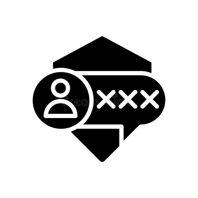 Encrypted Messaging Black Glyph Icon Stock Vector - Illustration of ...