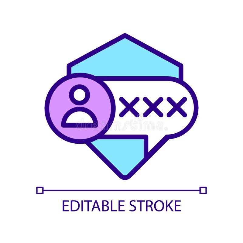 Encrypted Messaging Pixel Perfect RGB Color Icon Stock Vector ...