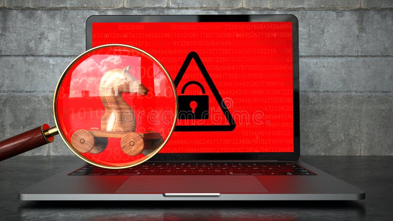 Encrypted Notebook Trojan Malware Detected Stock Image - Image of alert ...