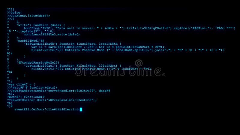 Encrypted Programming Security Hacking Code Data Flow Stream on Display New Quality Numbers ...