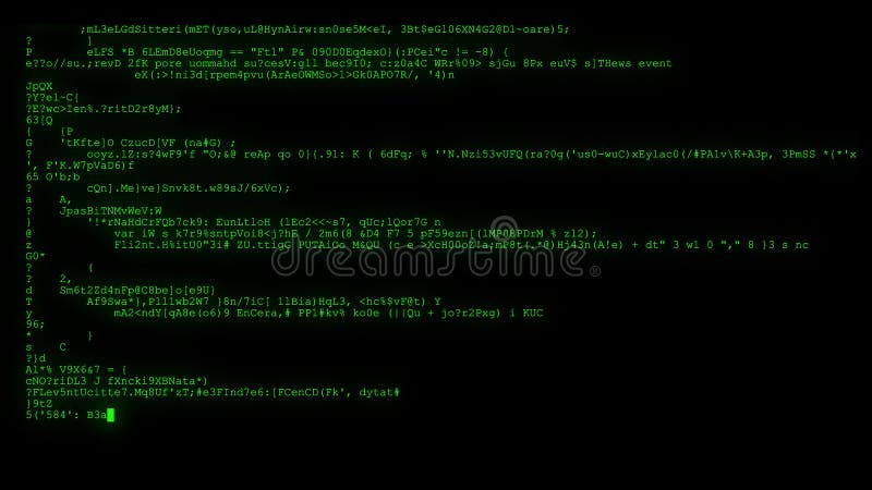 Encrypted Programming Security Hacking Code Data Flow Stream On Display New Quality Numbers