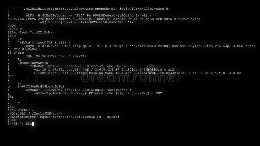 Encrypted Programming Security Hacking Code Data Flow Stream on Display New Quality Numbers ...