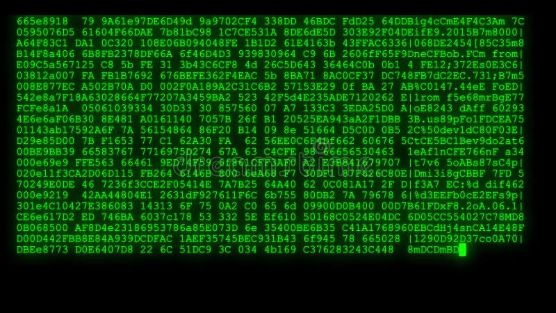 Encrypted Programming Security Hacking Code Data Flow Stream on Display ...