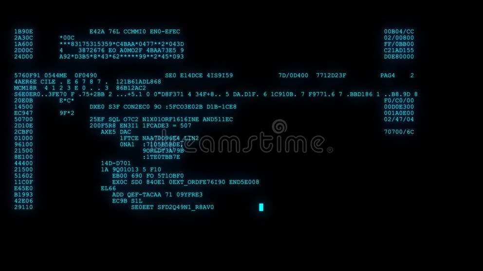 Encrypted Programming Security Hacking Code Data Flow Stream on Display New Quality Numbers ...
