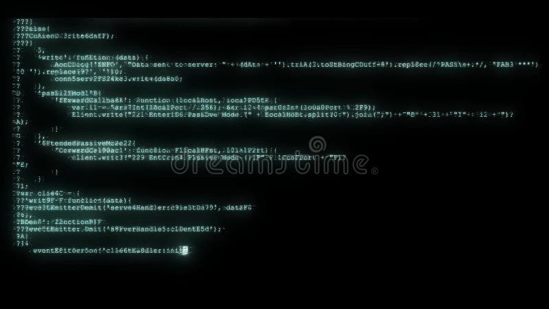 Encrypted Programming Security Hacking Code Data Flow Stream on Display New Quality Numbers ...