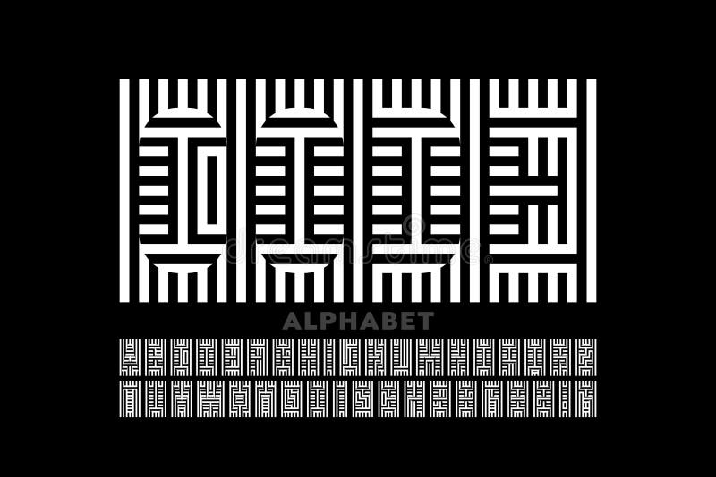 Encrypted Style Font Design Stock Vector - Illustration of intricate ...